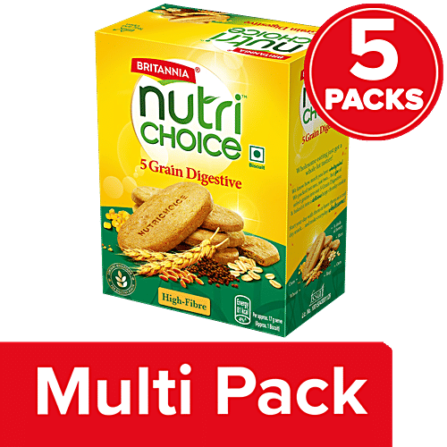 Buy Britannia NutriChoice 5 Grain Digestive Multigrain Biscuits - High ...
