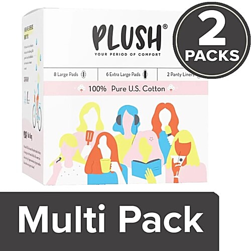 Buy Plush 100% Pure US Cotton Ultra-Thin Rash Free Natural Sanitary ...