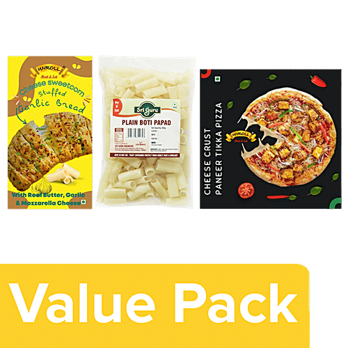Buy UNROLL Paneer Tikka Pizza + Plain Boti Papad +Cheese Sweetcorn ...