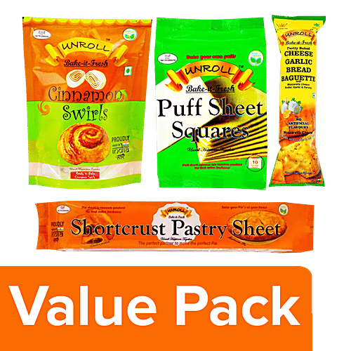 Buy UNROLL Puff Sheet + Shortcrust Pastry Sheet + Baguette - Garlic ...