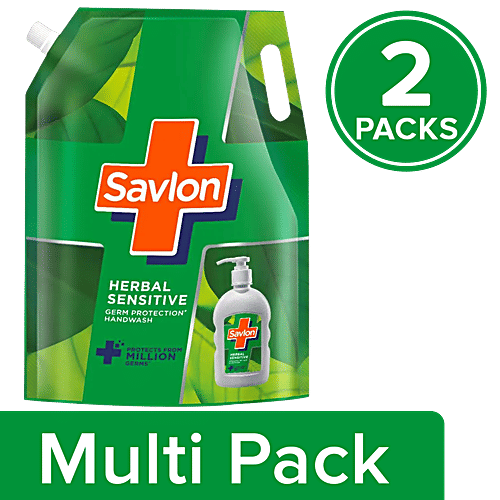 Buy Savlon Germ Protection Handwash - Herbal Sensitive Online at Best ...