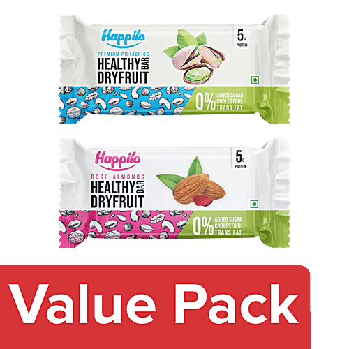 Buy Happilo Healthy Dry Fruit Bar - Premium Pistachio 2x35 g + Rose ...