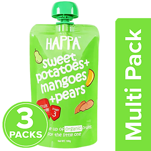 Buy Happa Organic Puree - Sweet Potato + Mango + Pear, Stage-3 Online ...