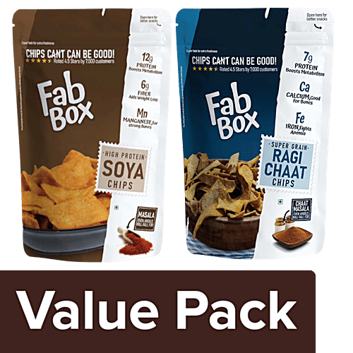 Buy Fabbox Healthy Guilt-Free Snack - Masala Soya Chips 78 g + Ragi ...