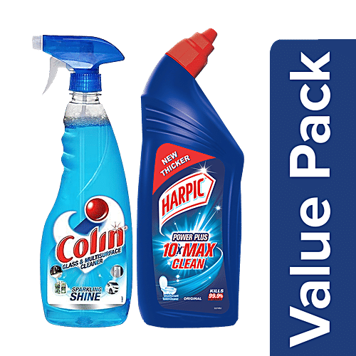 Buy bb Combo Harpic Toilet Cleaner Original,1L + Colin Glass & Surface ...