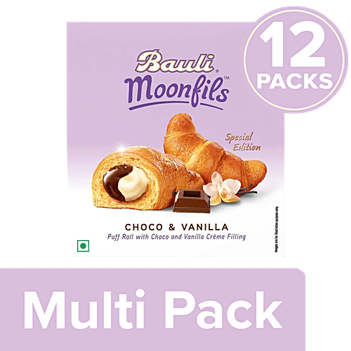 Buy Bauli Moonfils Choco & Vanila - Puff Rolls With Creme Filling ...