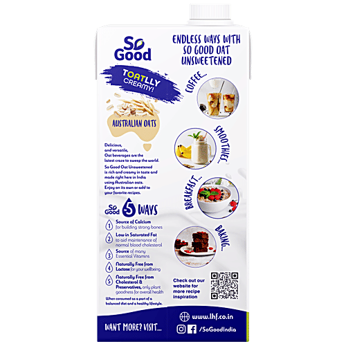 Buy So Good Plant-Based Oat Beverage - Unsweetened Online at Best Price ...
