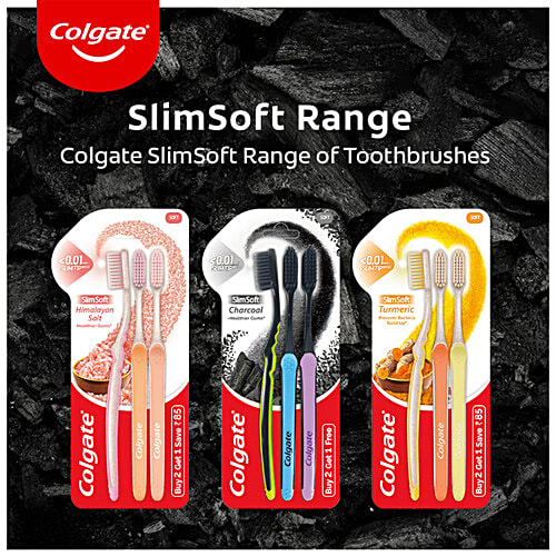 Buy Colgate Toothbrush - Slim Soft Charcoal Online at Best Price of Rs ...