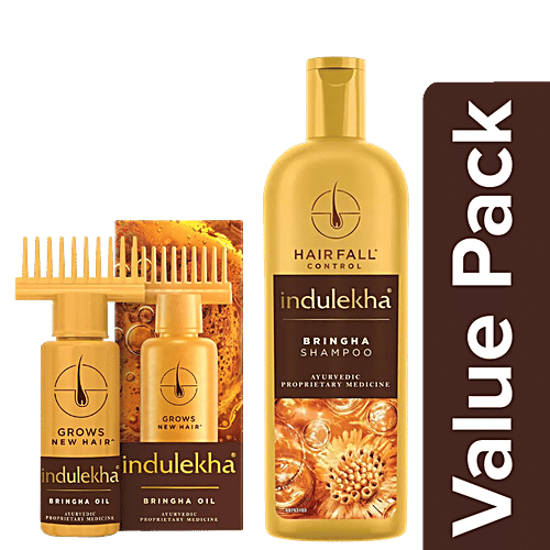 Buy Indulekha Bringha Shampoo 340 ml+ Indulekha Hairfall Control Combo Kit 150 ml Online at Best ...
