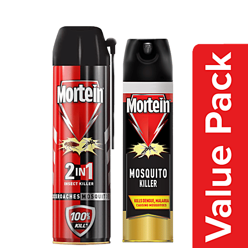 Buy Mortein 2-In-1 Mosquito & Cockroach,600ml + Mosquito & Fly Killer ...