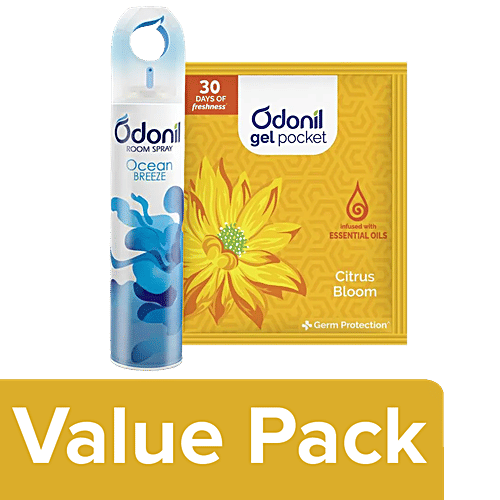 Buy Odonil Gel Pocket - Citrus Bloom,10 g + Room Spray - Ocean Breeze ...