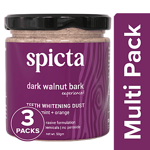 Buy Spicta Walnut Bark Teeth Whitening Dust - With Bentonite Clay, Mint ...