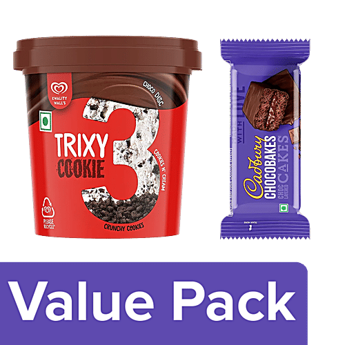 Buy bb Combo Kwality Walls Frozen Dessert Trixy Cookie 110 ml + Cadbury ...