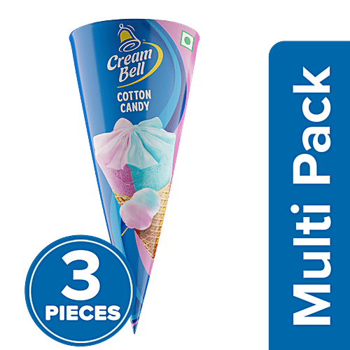 Buy Cream Bell Cone Ice Cream - Cotton Candy, Rich & Creamy Online at ...