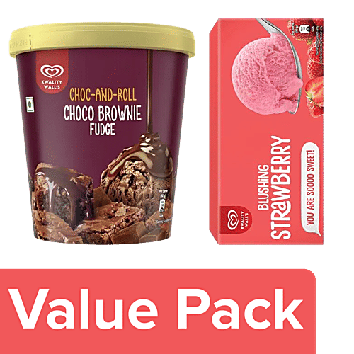 Buy Kwality Wall's Frozen Dessert - Strawberry + Choc & Roll Choco ...