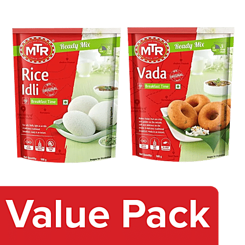 Buy MTR Breakfast Mix - Rice Idli + Breakfast Mix - Vada, Each 500g ...