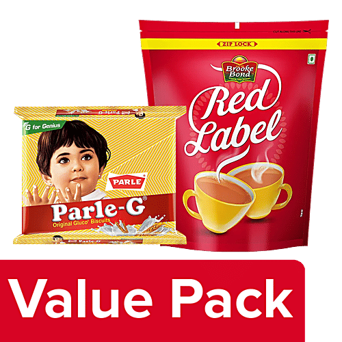 Buy bb Combo Red Label Tea, 1 Kg + Parle Gluco Biscuits - Parle-G, 800g ...