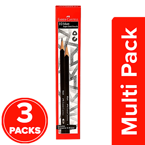 Buy Faber castell Matt Super Dark Pencils For Good Handwriting 1000-04 ...