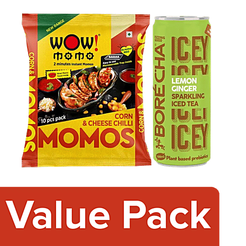 Buy bb Combo Wow! Momo Corn & Cheese Chilli Momos,10pcs + Borecha Icey ...