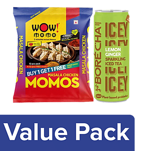 Buy bb Combo Wow! Momo Masala Chicken Momos, 10 pcs + Borecha Icey ...