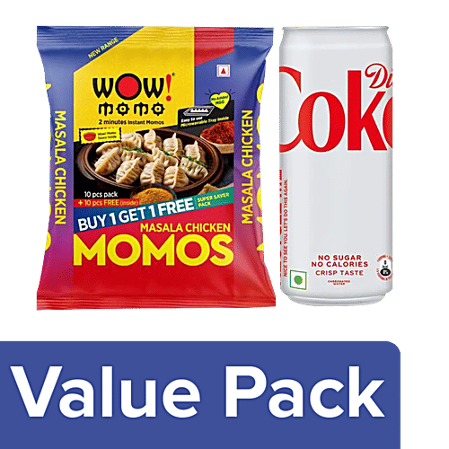 Buy bb Combo Wow! Momo Masala Chicken Momos, 10 pcs + Coca Cola Diet ...