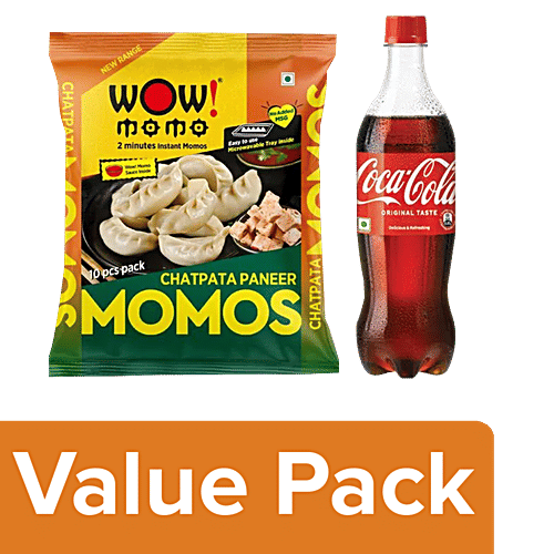 Buy bb Combo Wow! Momo Chatpata Paneer Momos, 10 pcs + Coca Cola Soft ...