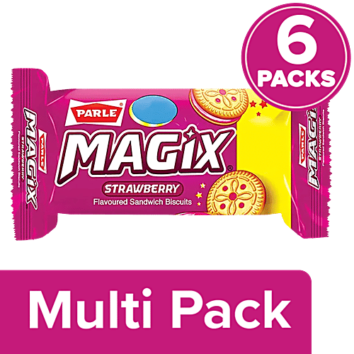 Buy Parle Magix Sandwich Biscuits - Strawberry Online at Best Price of ...