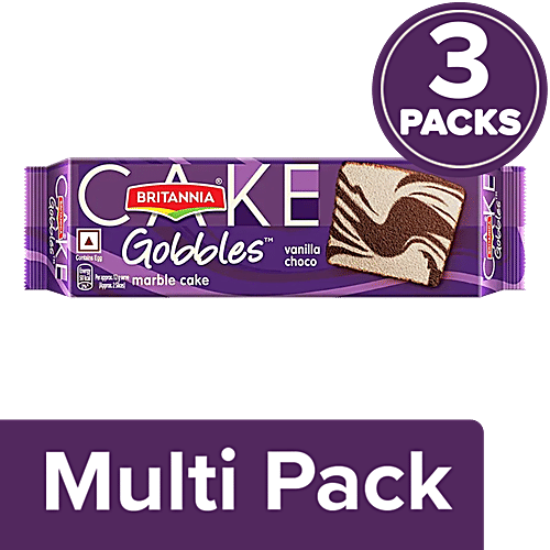 Buy Britannia Gobbles Marble Cake - Choco Vanilla, Soft & Fluffy Snack ...