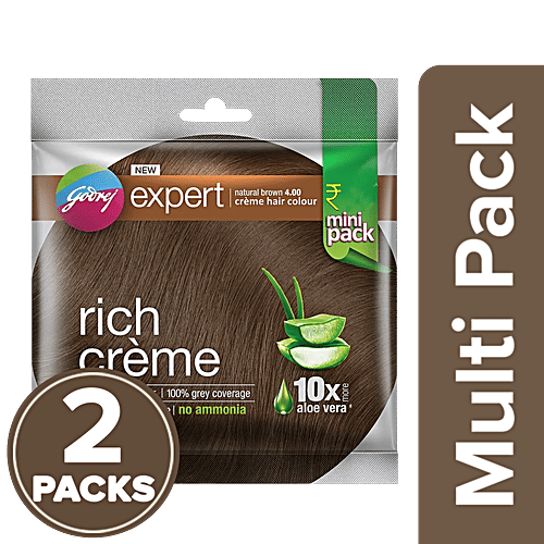 Buy Godrej Expert Rich Creme Hair Colour - Natural Brown, Long-Lasting ...