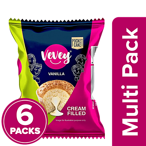 Buy VEVEY Vanilla Cream-Filled Pocket Cake Online at Best Price of Rs ...