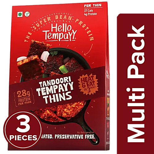 Buy Hello Tempayy Tandoori Tempeh Thins - Protein Rich, Heat & Eat ...
