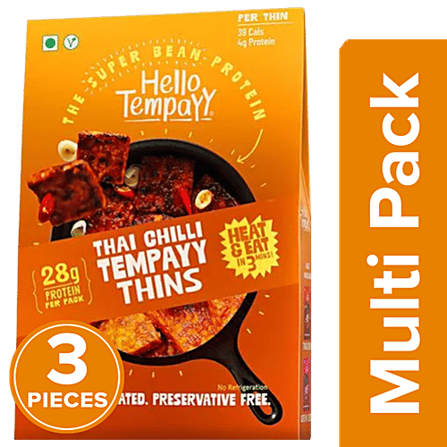 Buy Hello Tempayy Thai Chilli Tempeh Thins - Protein Rich, Heat & Eat ...