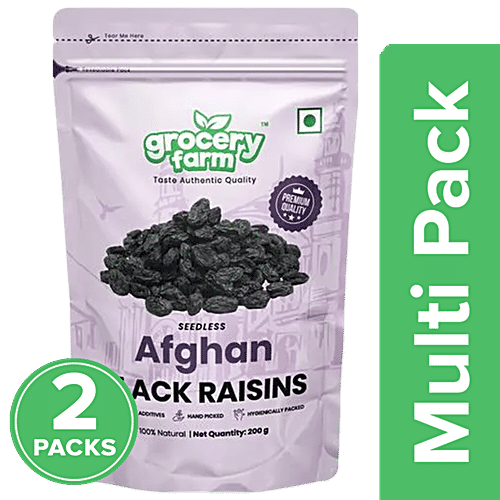 Buy Grocery Farm Afghan Black Raisins - Seedless, 100% Natural, Premium ...