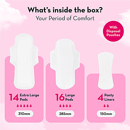 Buy Plush Sanitary Pad With Disposable Pouches & Panty Liners, 100% ...