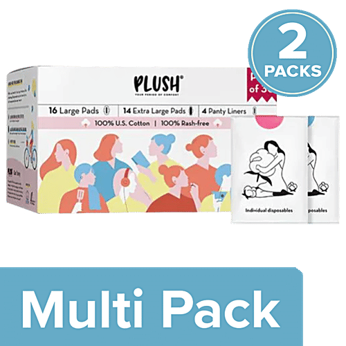 Buy Plush Sanitary Pad With Disposable Pouches & Panty Liners, 100% ...