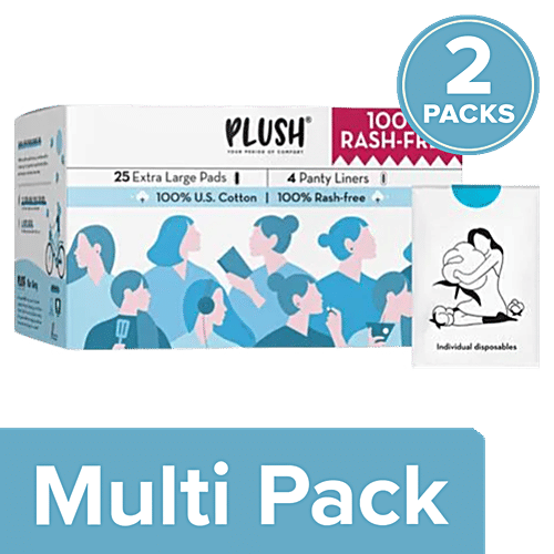 Buy Plush Sanitary Pad With Disposable Pouches & Panty Liners, 100% ...