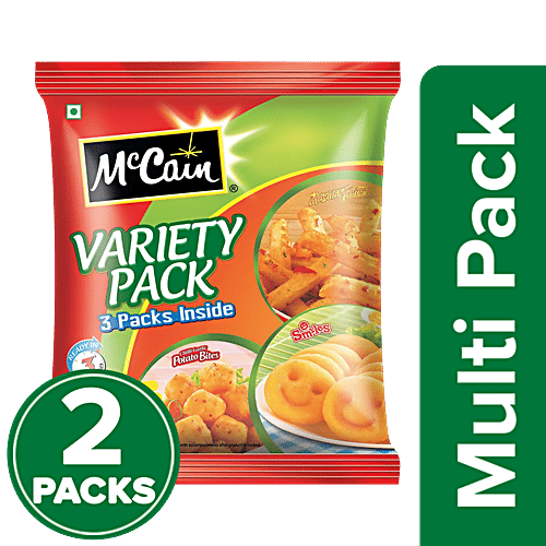 Buy McCain Variety Pack - Chilli Garlic Potato, Smiles & Masala Fries ...