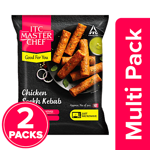 Buy ITC Master Chef Chicken Seekh Kebab - Non-Veg Frozen Snack, Ready ...