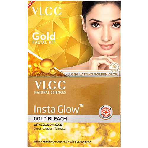 Buy VLCC Salon At Home - Gold Facial Kit 60 g & Gold Bleach 60 g For Skin Brightening Online at ...