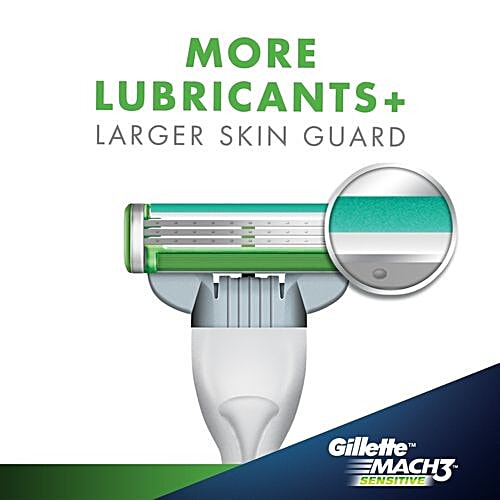 Buy Gillette Mach 3 Sensitive Manual Shaving Razor Blades Cartridge 2 ...