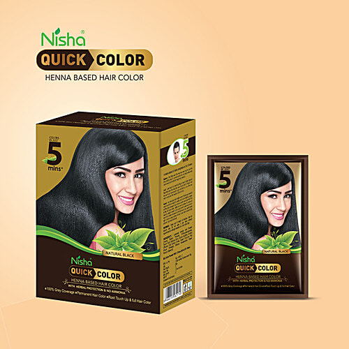 Buy Nisha Quick Colour - Henna Based Hair Colour, Natural Black Online ...