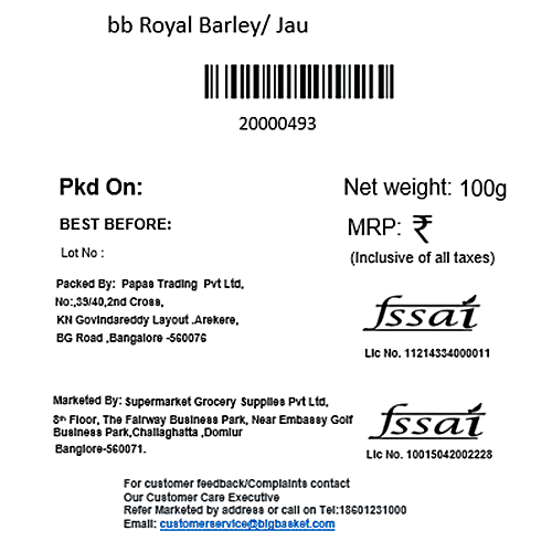 Buy Bb Royal Barleyjau 100 Gm Pouch Online At Best Price of Rs 10 ...