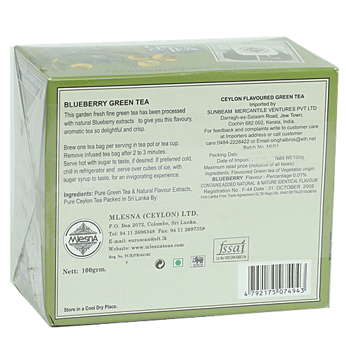 Buy Mlesna Flavored Green Tea Bags Blueberry 2 Gm Carton Online at the ...