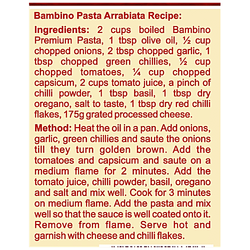Buy Bambino Pasta Penne 250 Gm Pouch Online at the Best Price of Rs 70 ...