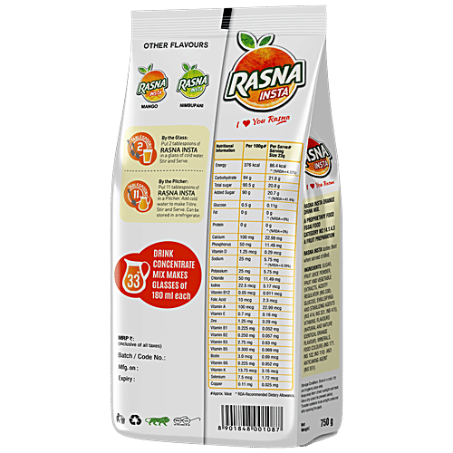 Buy Rasna Fruit Juice Fruit Plus Florida Orange 750 Gm Pouch Online at ...