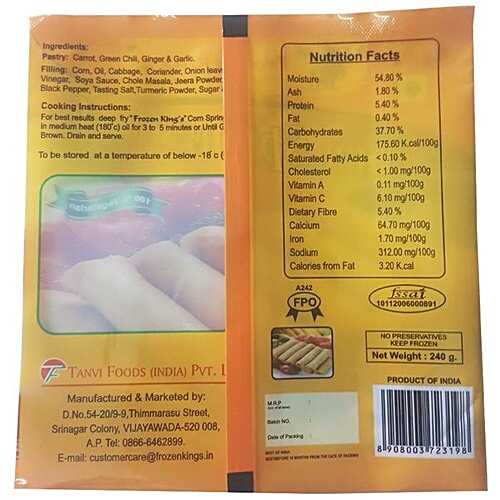 Buy Frozen Kings Corn Spring Rolls 200 Gm Pouch Online at the Best ...