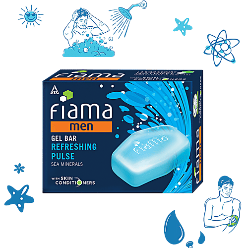 Buy Fiama Gel Bathing Bar Men Refreshing Pulse 125 Gm Online at the ...