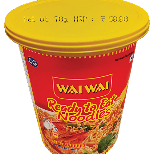 Buy Wai Wai 1 2 3 Noodles Chicken Flavour 65 Gm Cup Online At Best ...