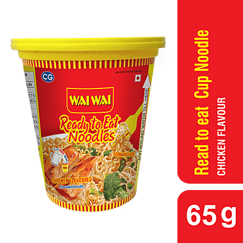 Buy Wai Wai 1 2 3 Noodles Chicken Flavour 65 Gm Cup Online At Best ...