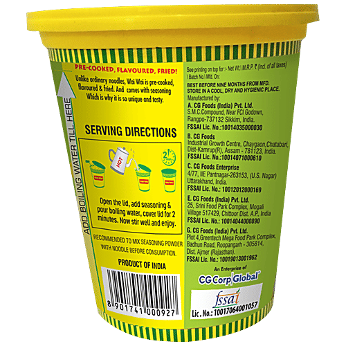 Buy Wai Wai 1 2 3 Noodles Pure Vegetarian 65 Gm Cup Online At Best ...